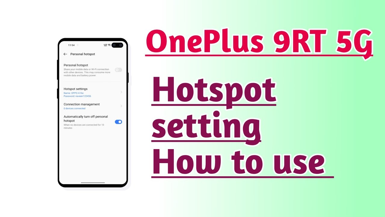 OnePlus 9RT 5G Hotspot setting How to use - YouTube