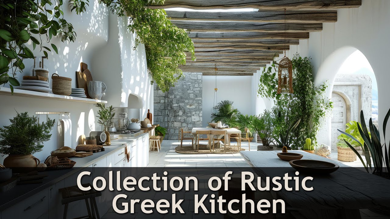 Rustic Kitchen Meets Greek House Charm: Natural Material Fusion - YouTube