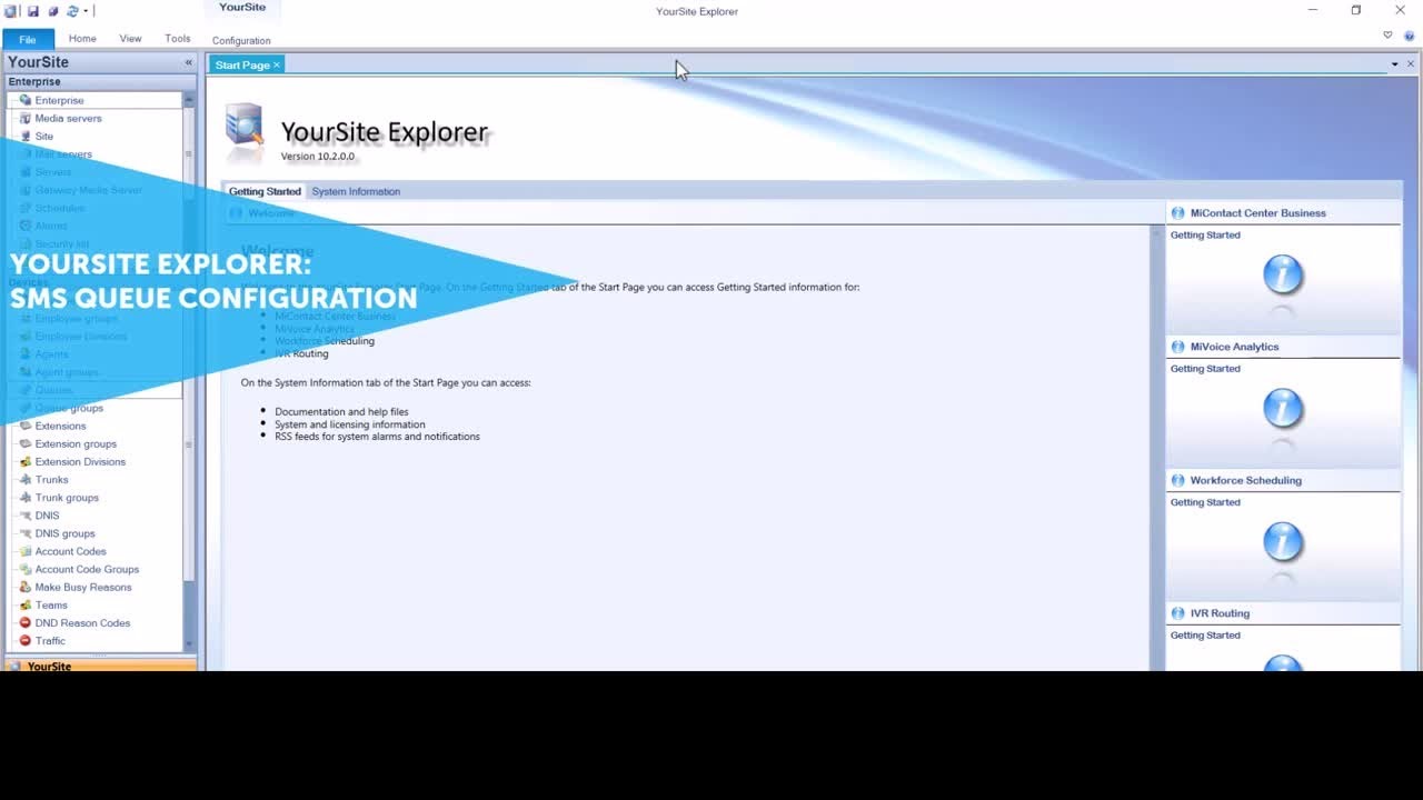 YourSite Explorer: SMS Queue Configuration: MiContact Center Business ...