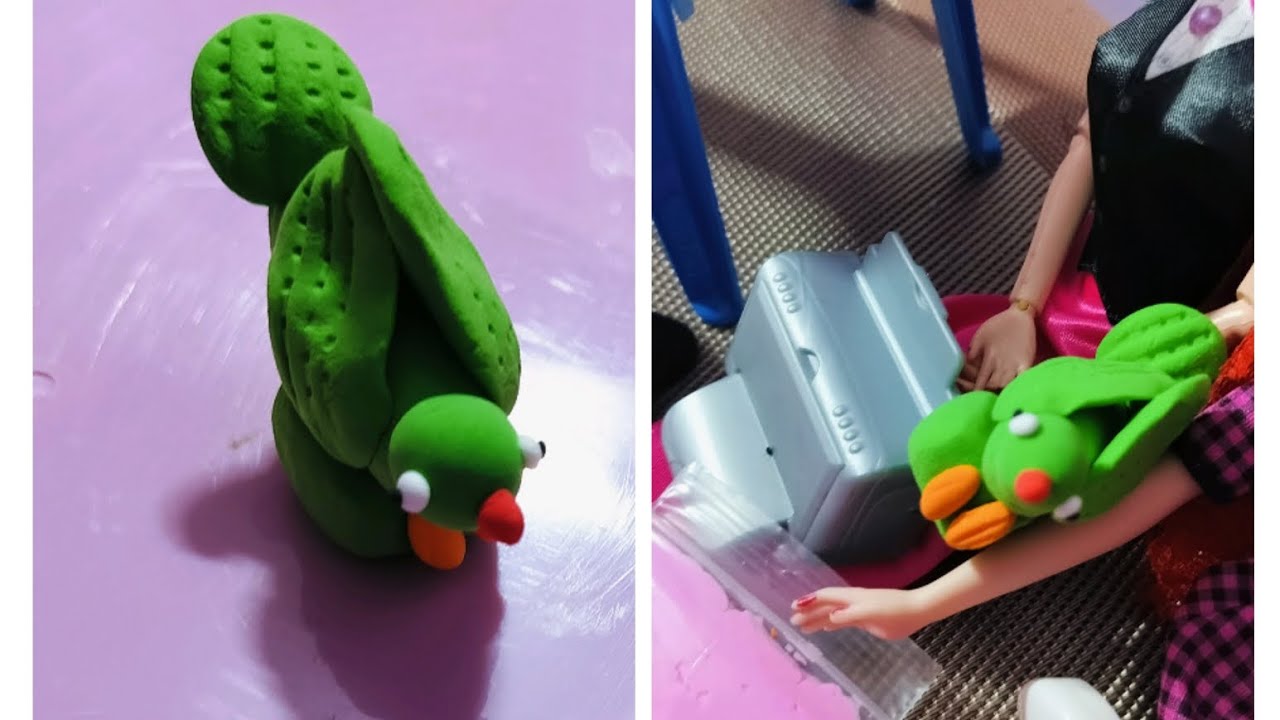 me and cute doll make a clay parrot 🦜🦜🦜@CoComelon #parrot #dolls - YouTube