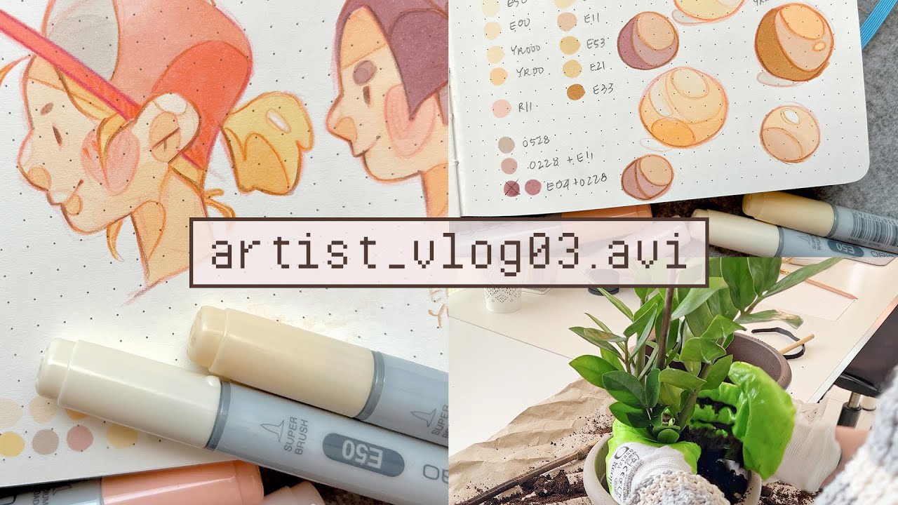 Skin color Copic markers! Artist Vlog 03 - YouTube