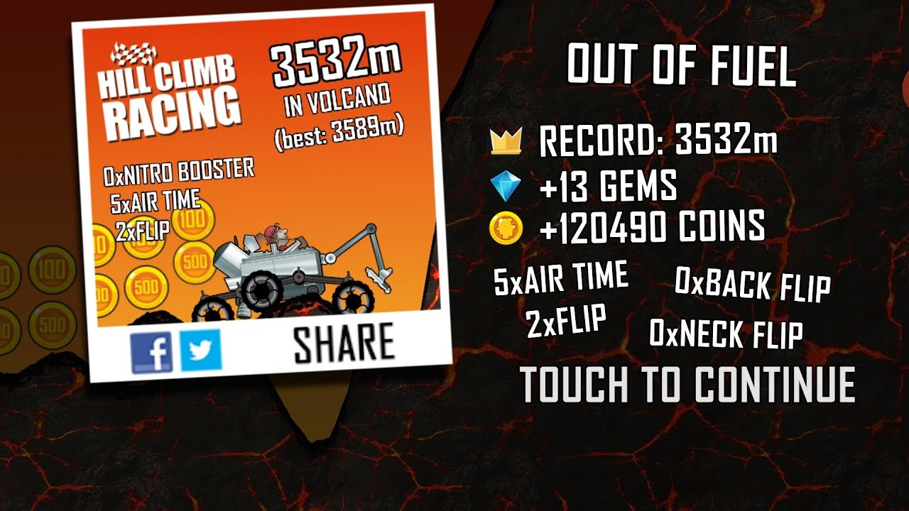 Hill Climb Racing. Moonlander & volcano - 3532m (WR) - YouTube