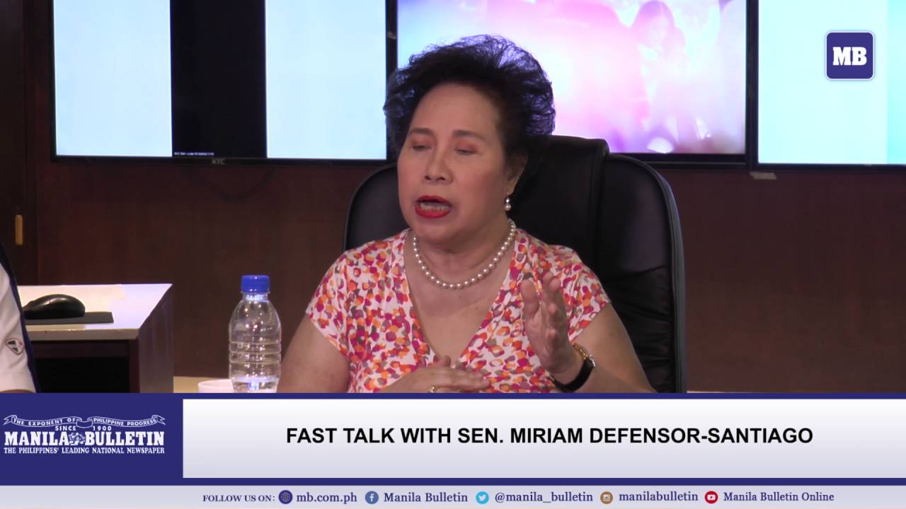 Fast Talk with Sen. Miriam Defensor-Santiago - YouTube