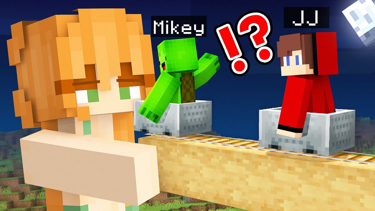 How Mikey and JJ Escape From GIANT GIRL in Minecraft Challenge Maizen ...