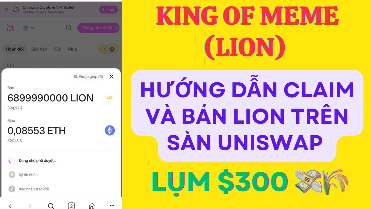 Hướng Dẫn Claim & Bán Lion Trên Sàn Uniswap + Lụm $300 Ngon Lành - YouTube