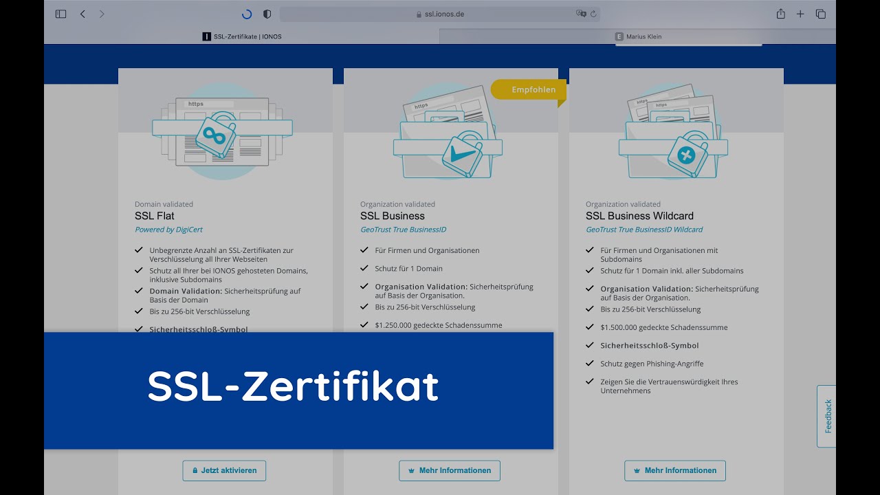 SSL/TLS-Verschlüsselung aktivieren // IONOS Quick-Tipp // 2021 - YouTube