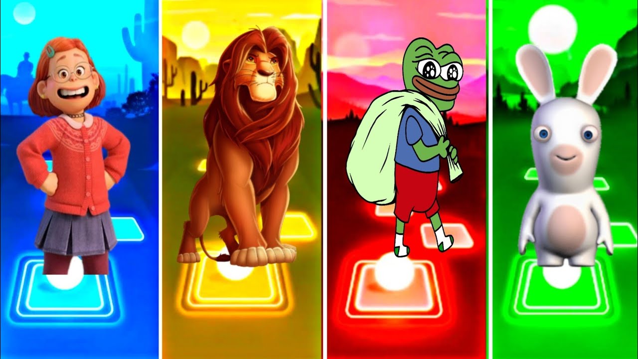 Turning_Red🆚The_Lion_King🆚Peepo🆚Rabbids_Invasion💥Who is best player ...