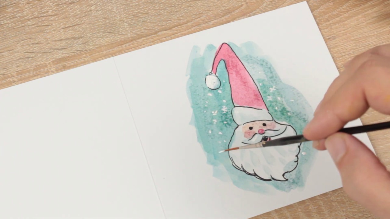 Watercolor painting for beginners Santa illustration /Easy Watercolor ...