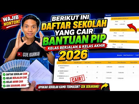 BERIKUT INI DAFTAR SEKOLAH YANG CAIR BANTUAN PIP KELAS BERJALAN DAN KELAS AKHIR 2026