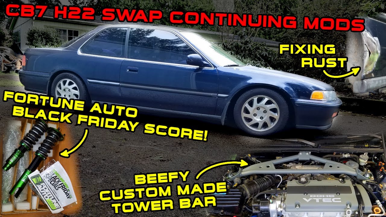 1992 CB7 Accord H22 Swap Part 2: Body Work, Tower Bar, Fortune Auto ...