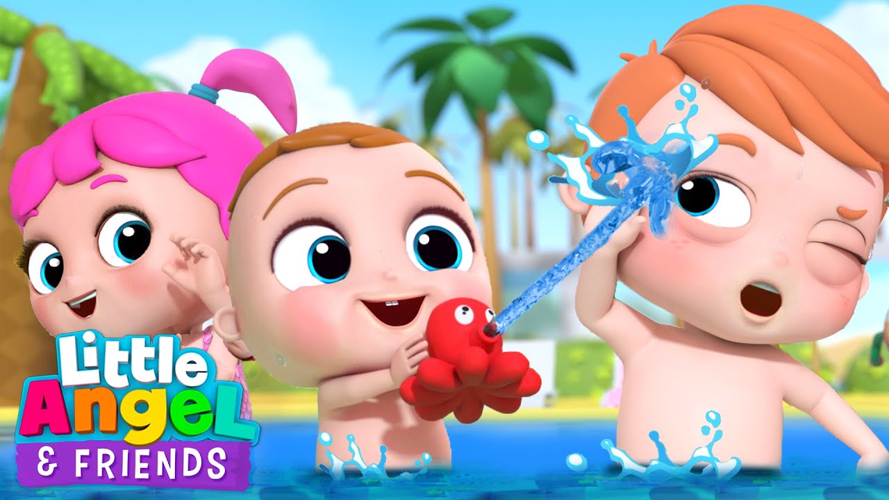 Splish, Splash at the Pool | Little Angel And Friends Fun Educational ...
