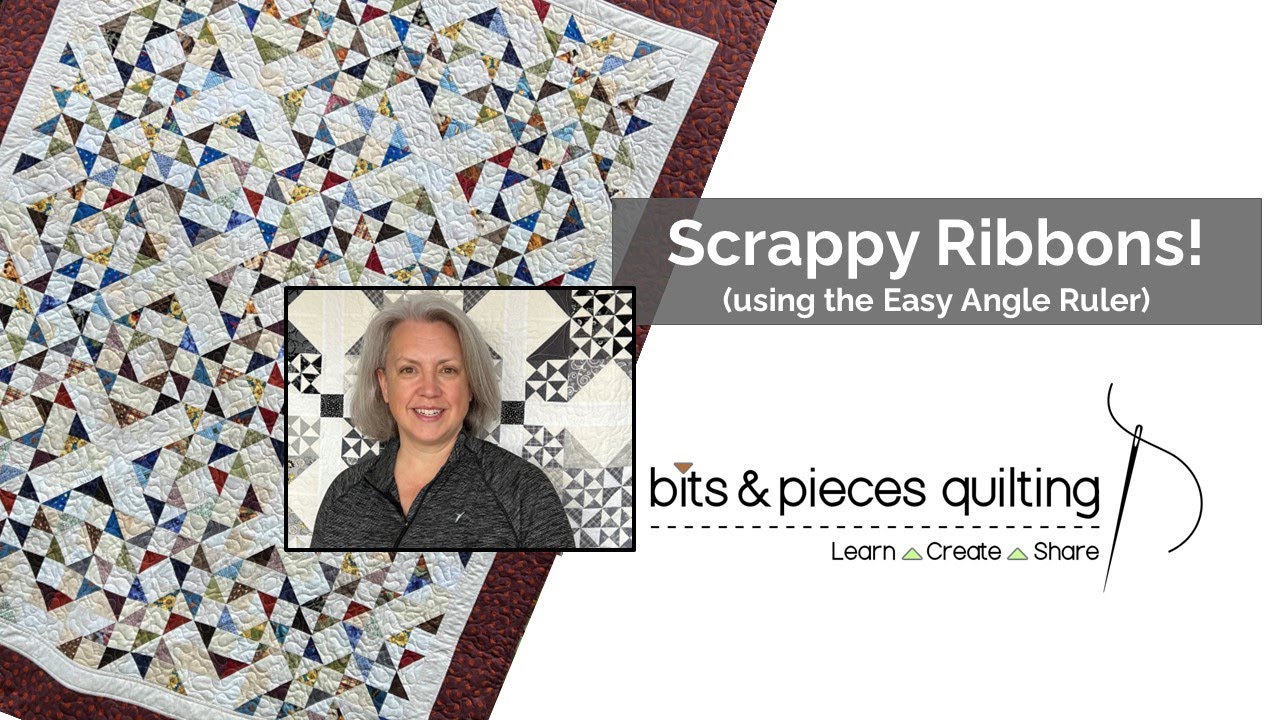 Scrappy Ribbons Quilt - using the Easy Angle Ruler - YouTube