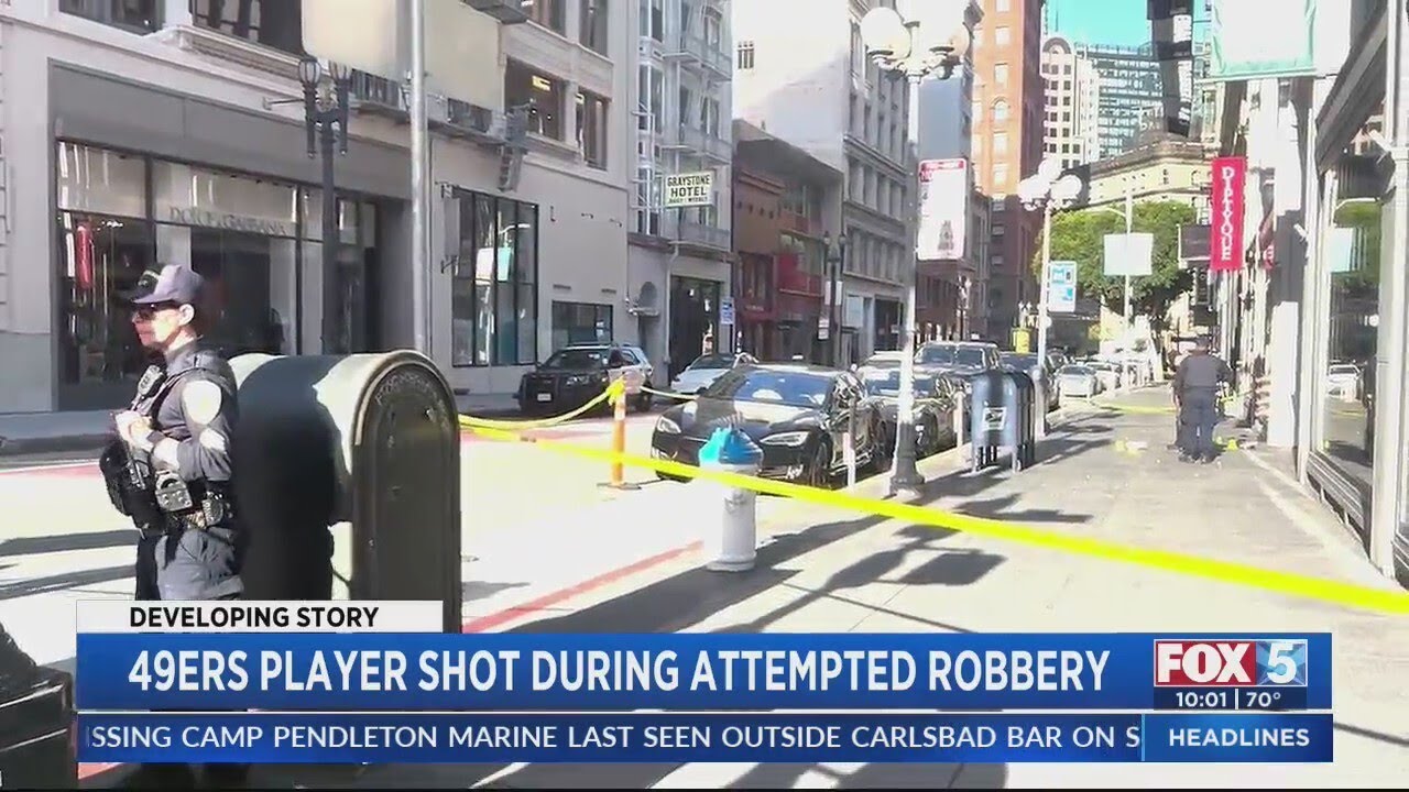 49ers player shot near SF’s Union Square, suspect in custody - YouTube