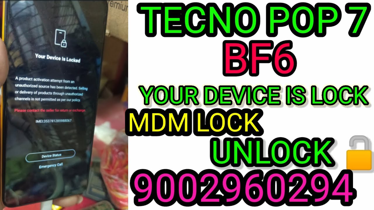 TECNO POP 7 #bf6 MDM UNLOCK AUTH FLASH 2023.. - YouTube