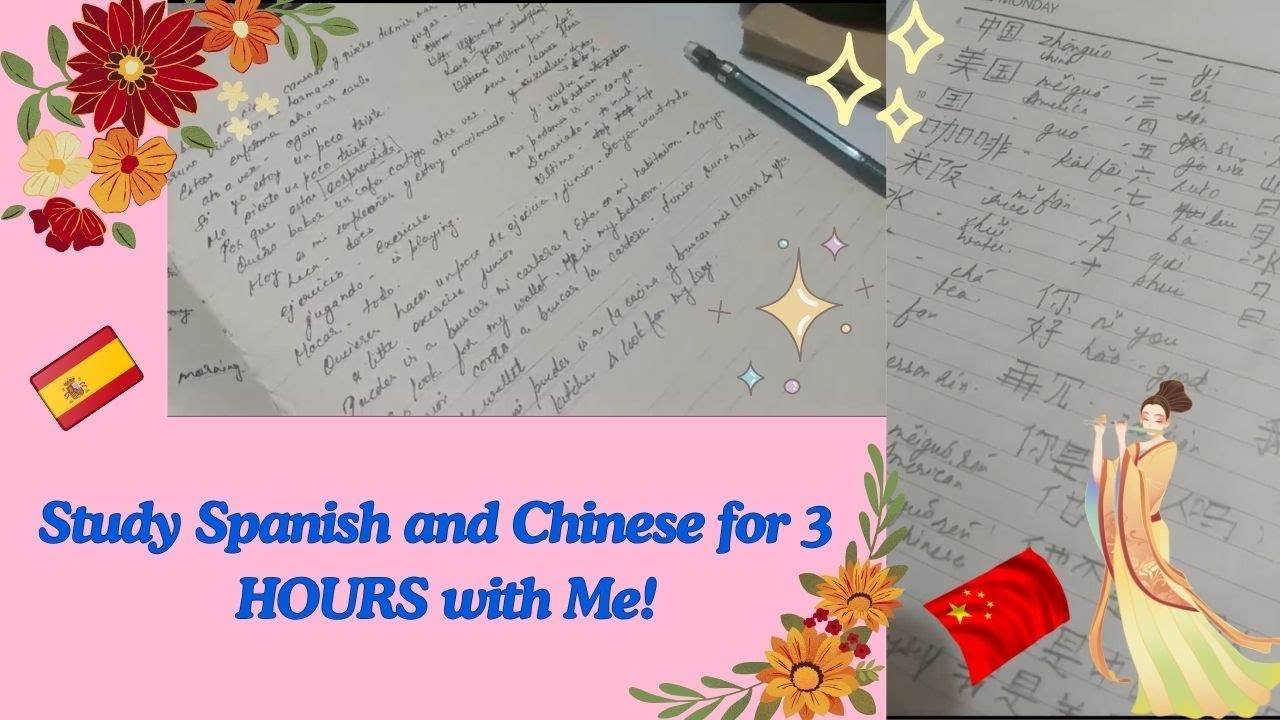 Study Spanish and Chinese for 3 HOURS with Me! #spanish #studywithme # ...