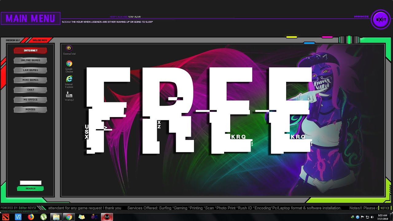 Game menu Multi-res for windows - YouTube