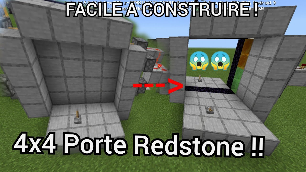 PORTE 4x4 EN REDSTONE ULTRA SIMPLE A CONSTRUIRE ! Tuto Redstone ...