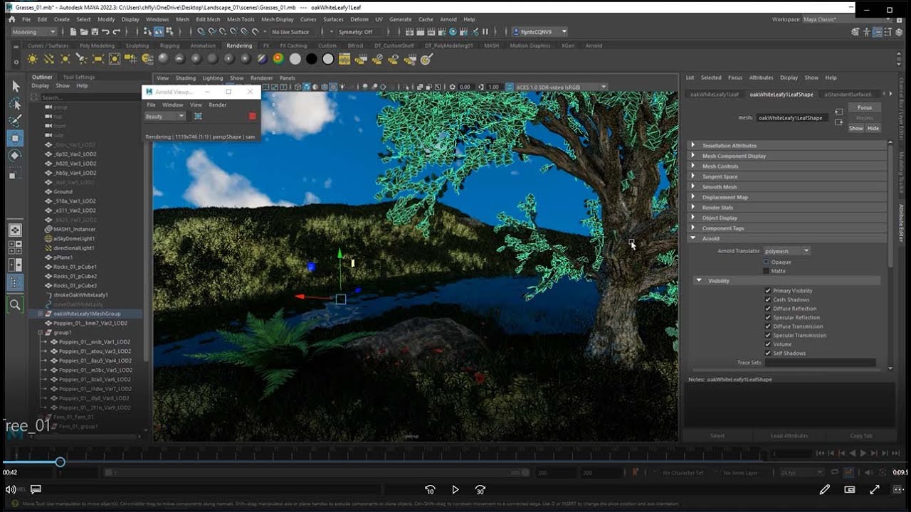 Maya: Simple Landscape Part 7 - YouTube