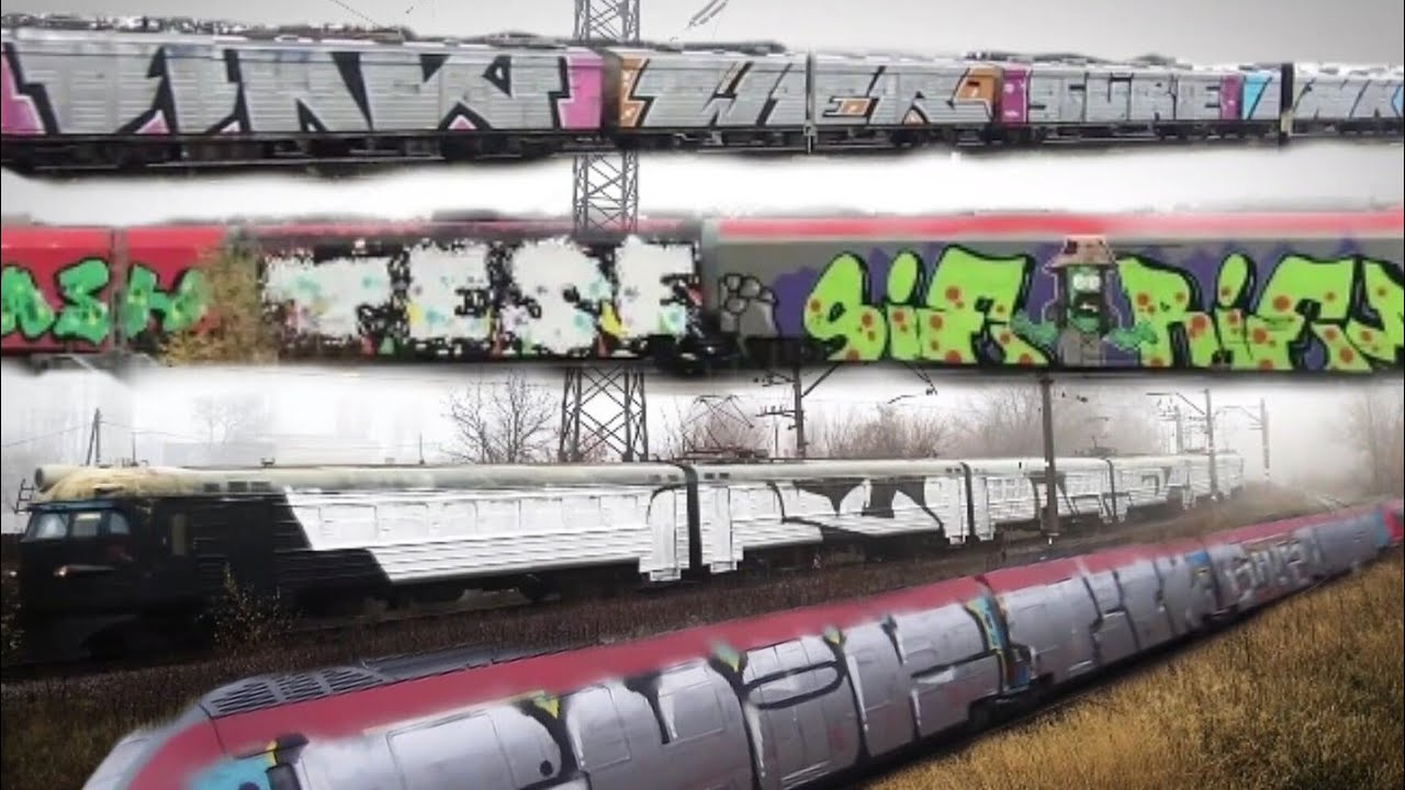 Wholetrain Compilation Episode 19 - Graffiti Bombing on Trains - YouTube
