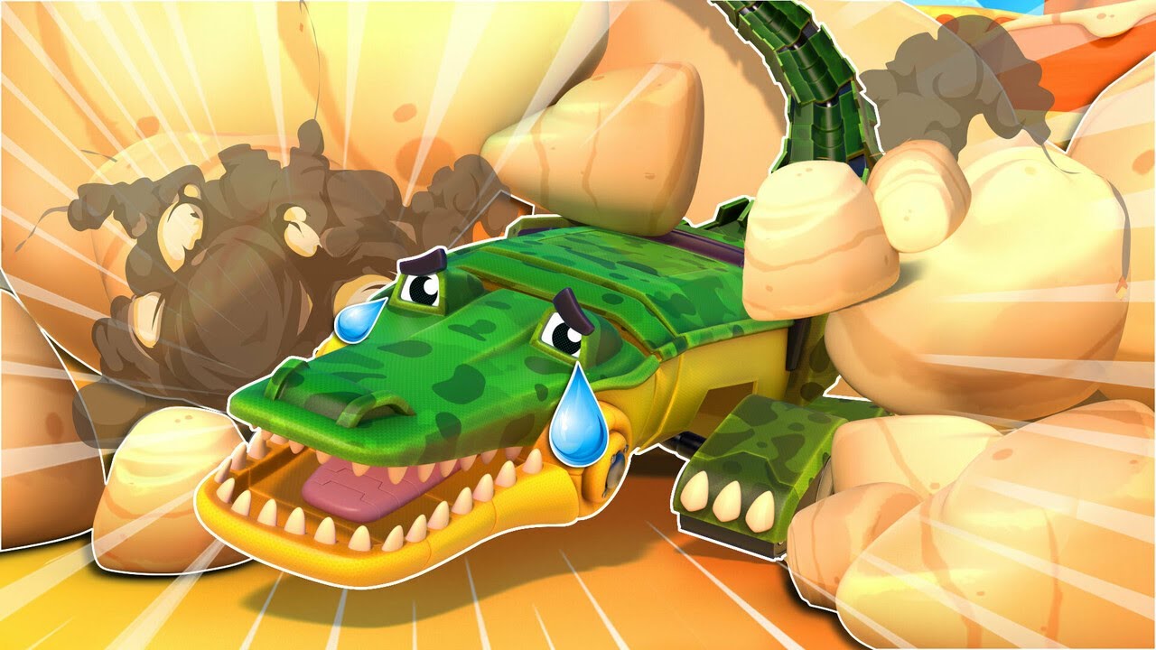 LA VOITURE CROCODILE est piégée sous les rochers ! Bulldozer à la ...
