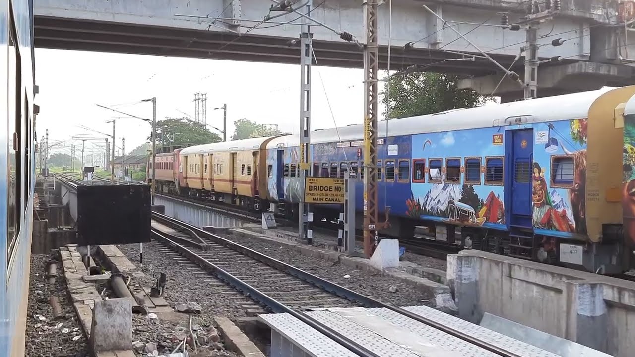 2 Trains Parallel Departures From Vijayawada Junction Train Journey ...