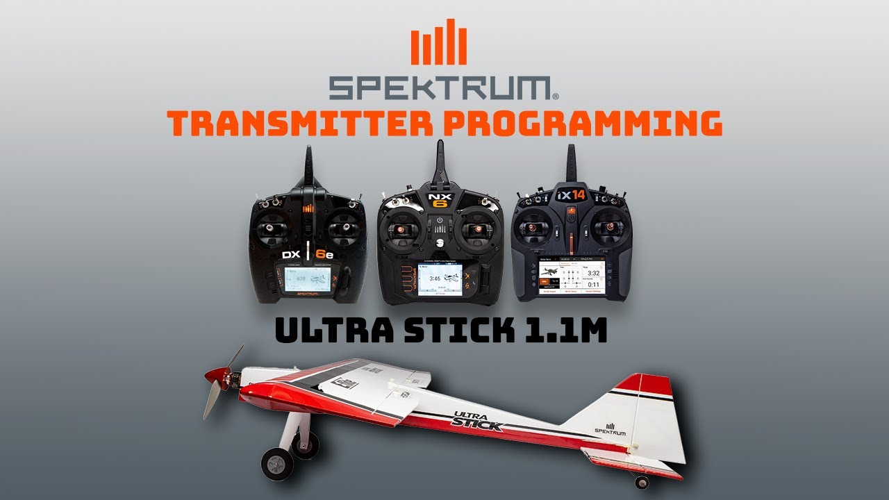 E-flite Ultra Stick 1.1m Spektrum Transmitter Programming Guide - YouTube