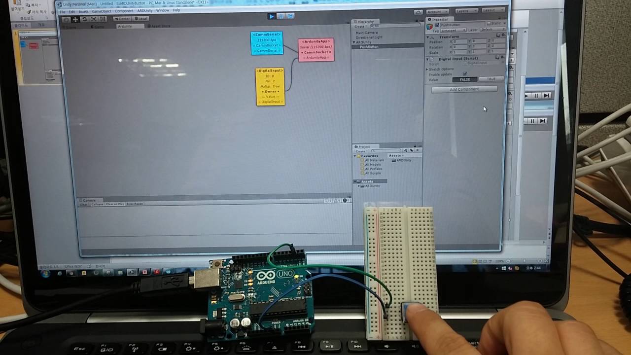 ARDUnity Push Button Test - YouTube