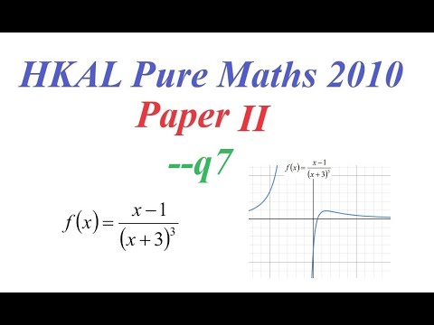 [[HKAL Pure Maths2010 Paper 2]] q7| Differentiation| Curve Sketching ...