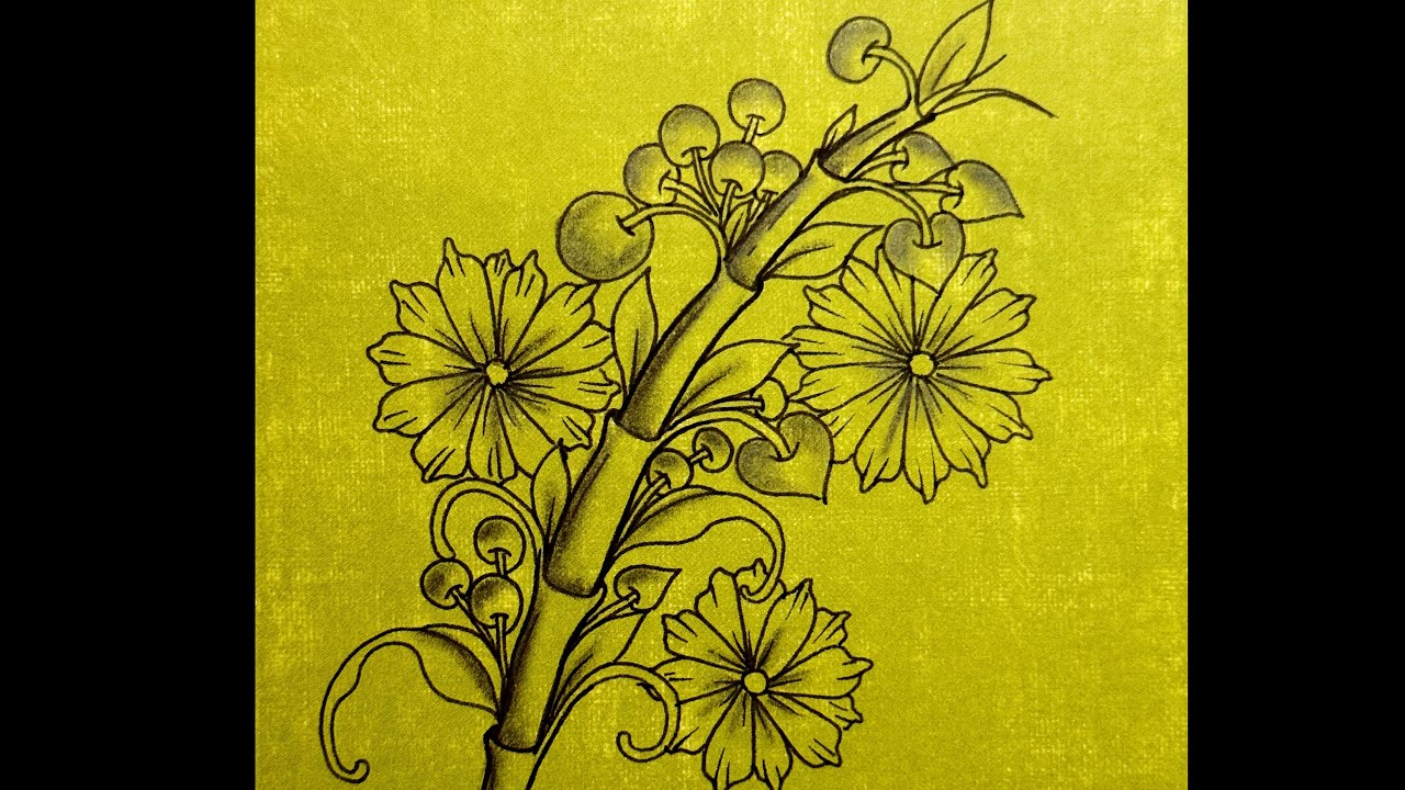 🍃ZeN-Tanical #2🍃How to draw Zentangle bamboo tutorial || step by step ...