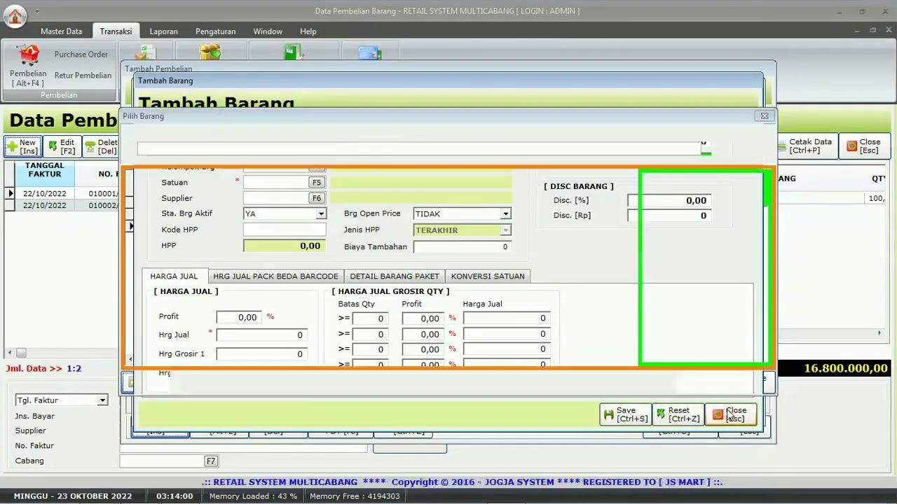 Tutorial 03 Aplikasi Retail Multi Cabang Multi Stock - Input Transaksi ...
