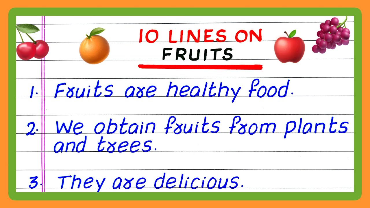 FEW LINES ON FRUITS | 5 | 10 LINES ABOUT FRUITS | IN ENGLISH - YouTube