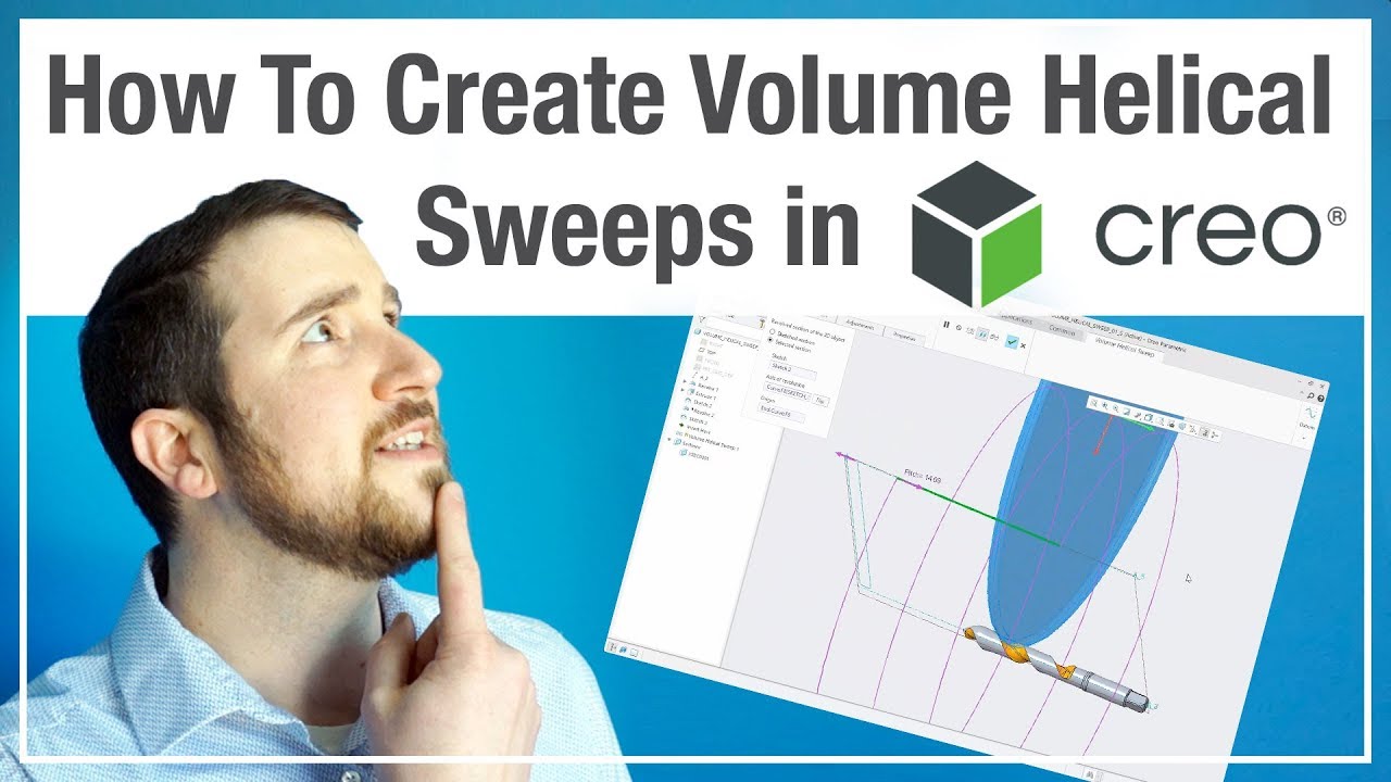 How To Create Volume Helical Sweeps In PTC Creo - YouTube