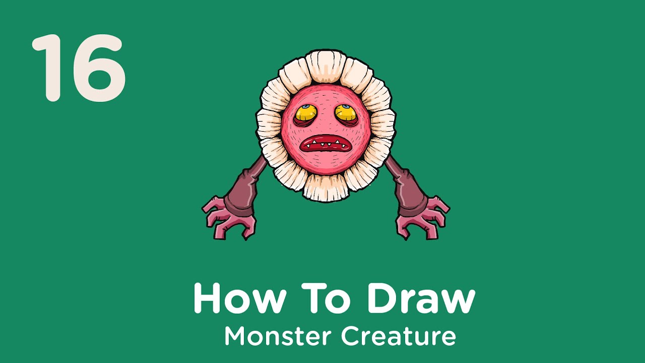 Speed Drawing || How to Draw sunflower monster with teeth shape - YouTube