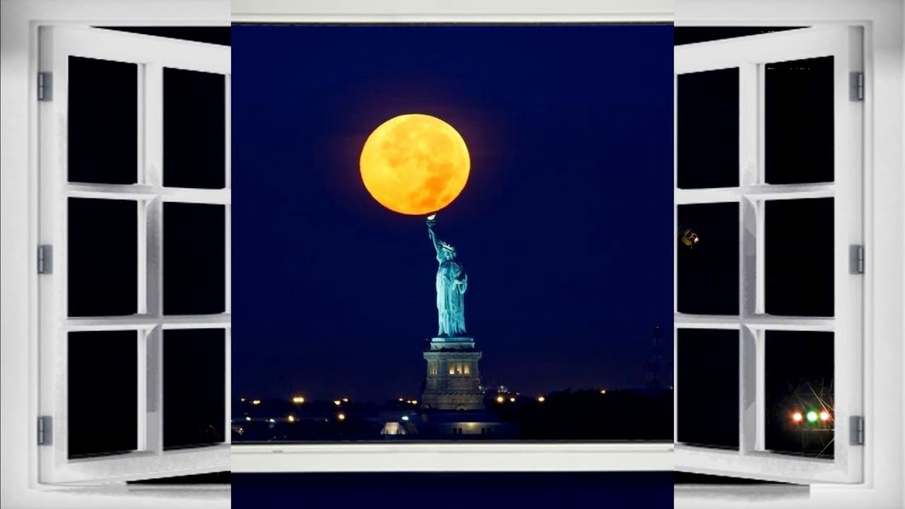 Super moon out the window (HD1080p) - YouTube