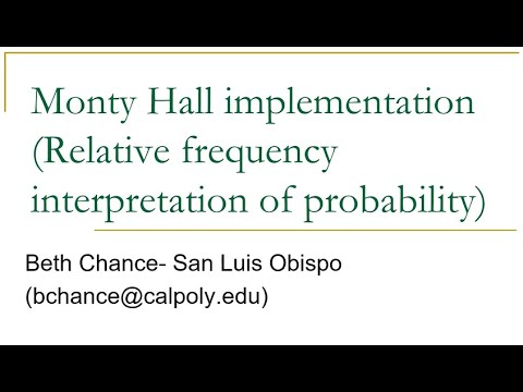 Relative frequency interpretation of probability: The Monty Hall ...