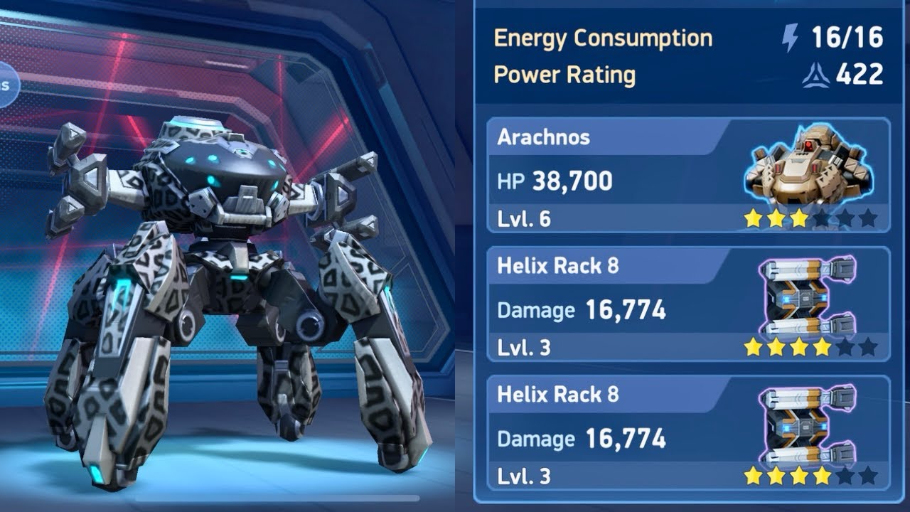 mech arena Arachnos helix rack 8 | mech arena gameplay | mech arena ...