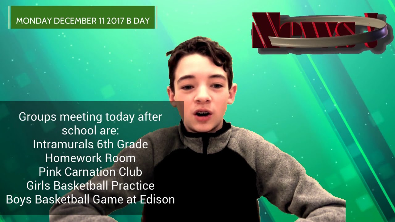 Monday December 11 2017 video announcements - YouTube