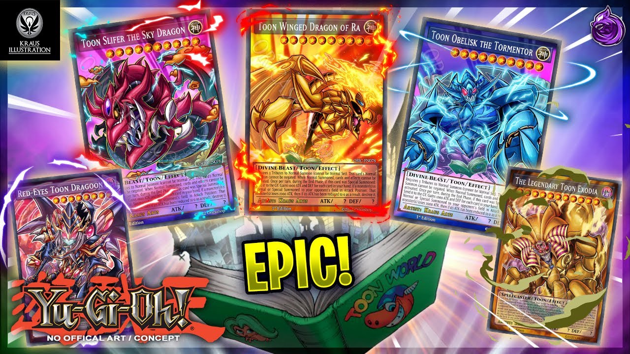 MUST HAVE! TOON GOD CARDS Full-Art Set + Toon Exodia & Red-Eyes Toon ...
