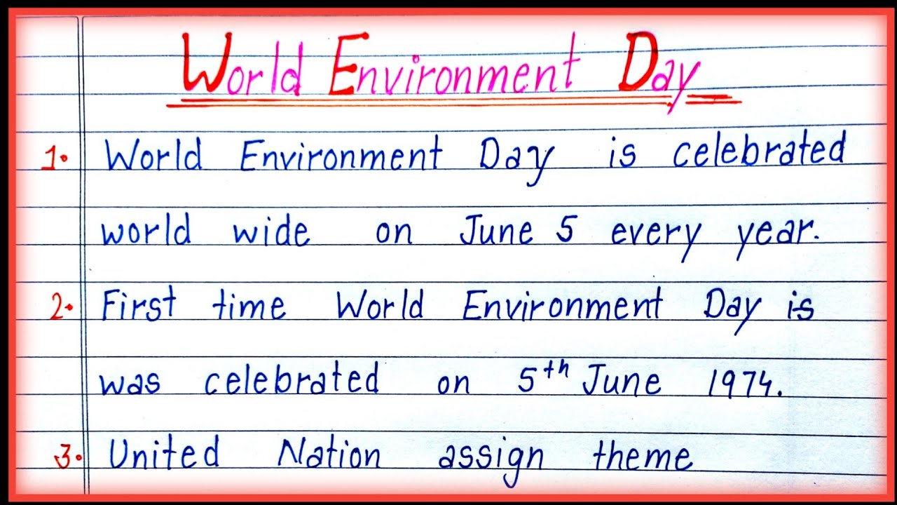 10 Lines on World Environment Day in English| Essay on World ...
