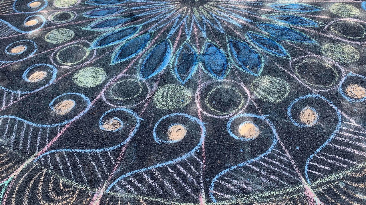 Giant Chalk Mandala - YouTube
