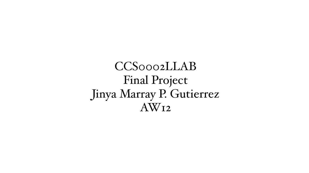 Introduction to Computing Lab_Final Project - Gutierrez_AW12 - YouTube