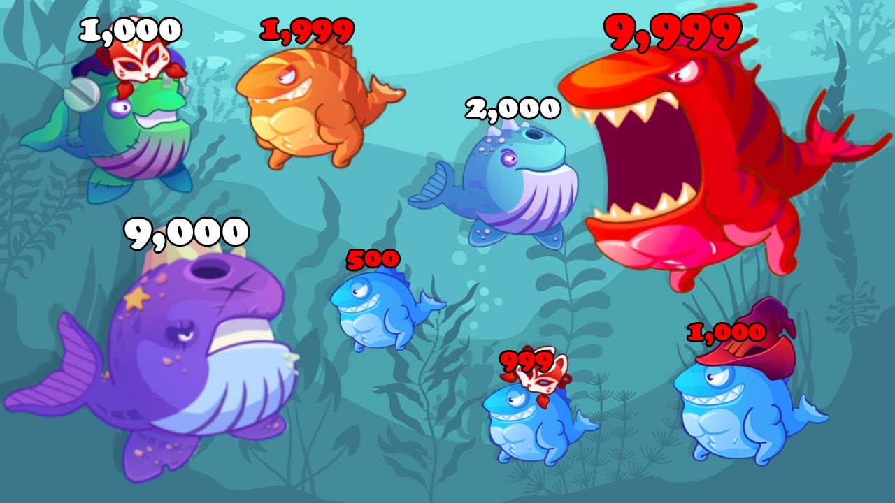 All Strongest Whale Vs Angry Shark - Eat Fish.io - YouTube