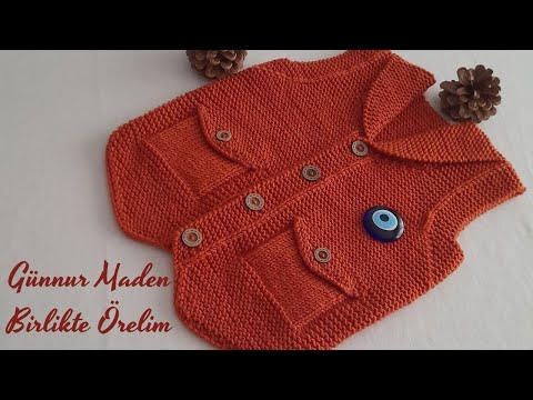 Şal Yakalı Erkek Bebek Yeleği         #bebekörgüleri #knitting #madenin_elişleri