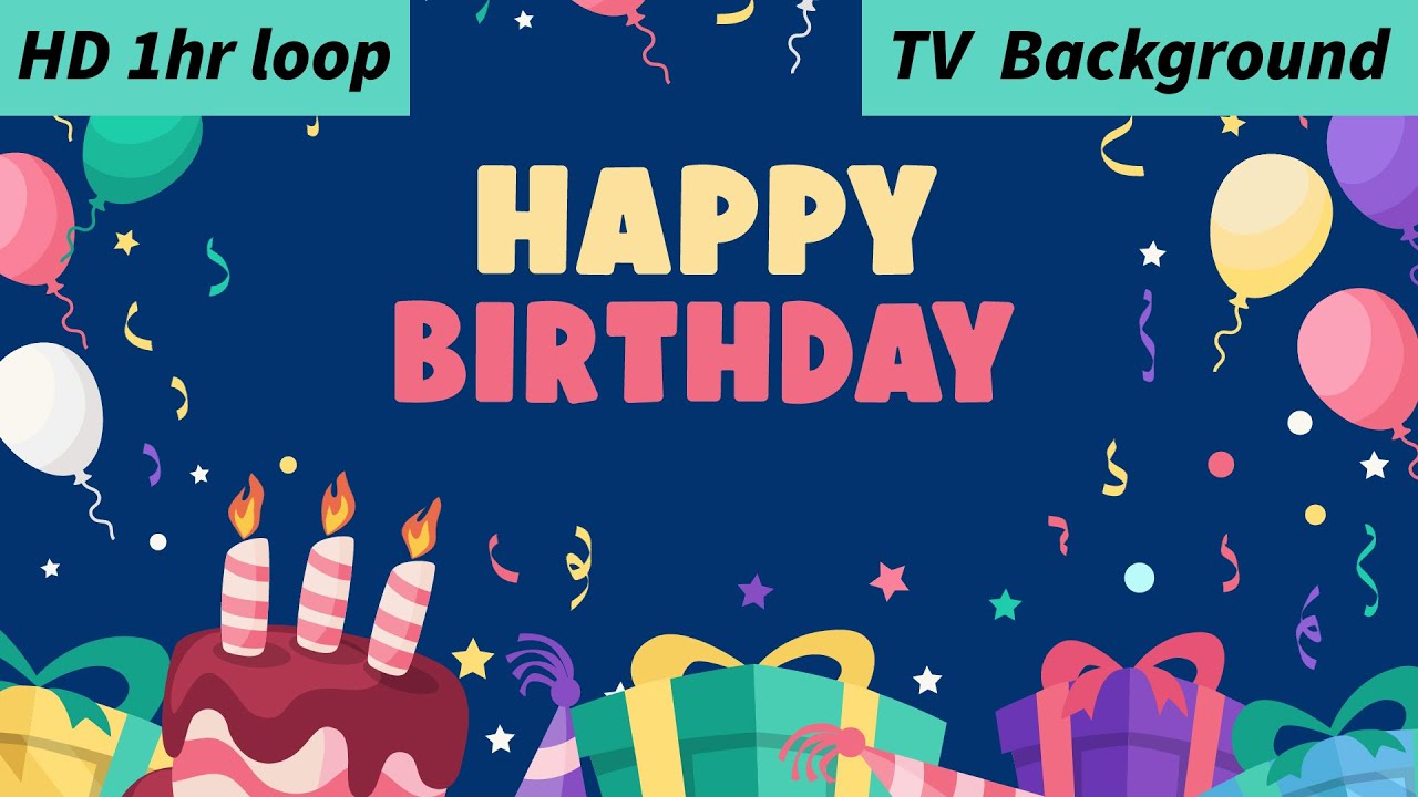 Happy Birthday To You, Birthday Party Music, Animated TV Loop ...