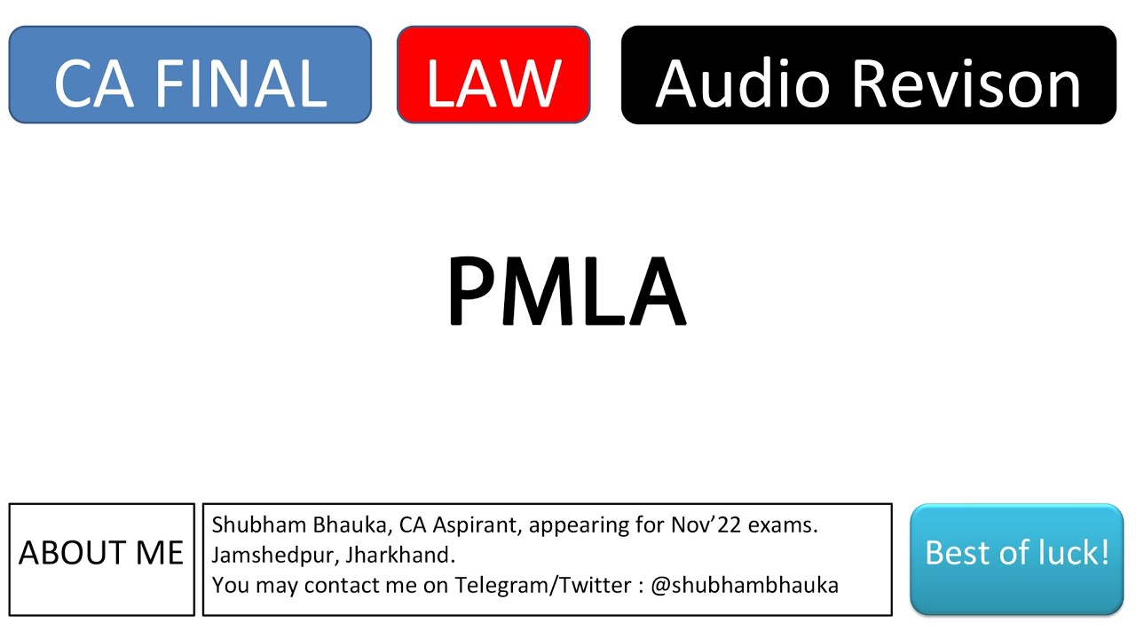 PMLA - Prevention of Money Laundering Act Nov22/May23 CA Final Law ...