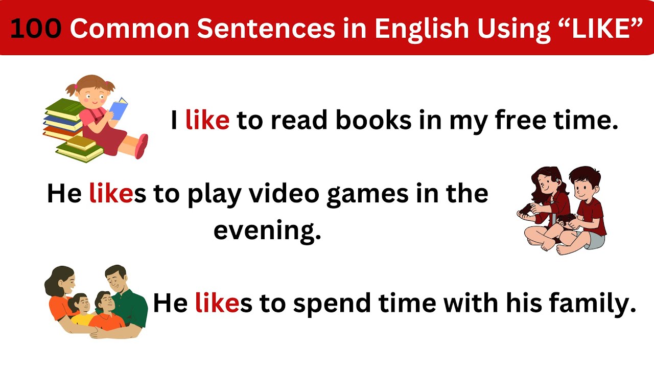 100 Common Sentences in English using "LIKE" | Learning English ...
