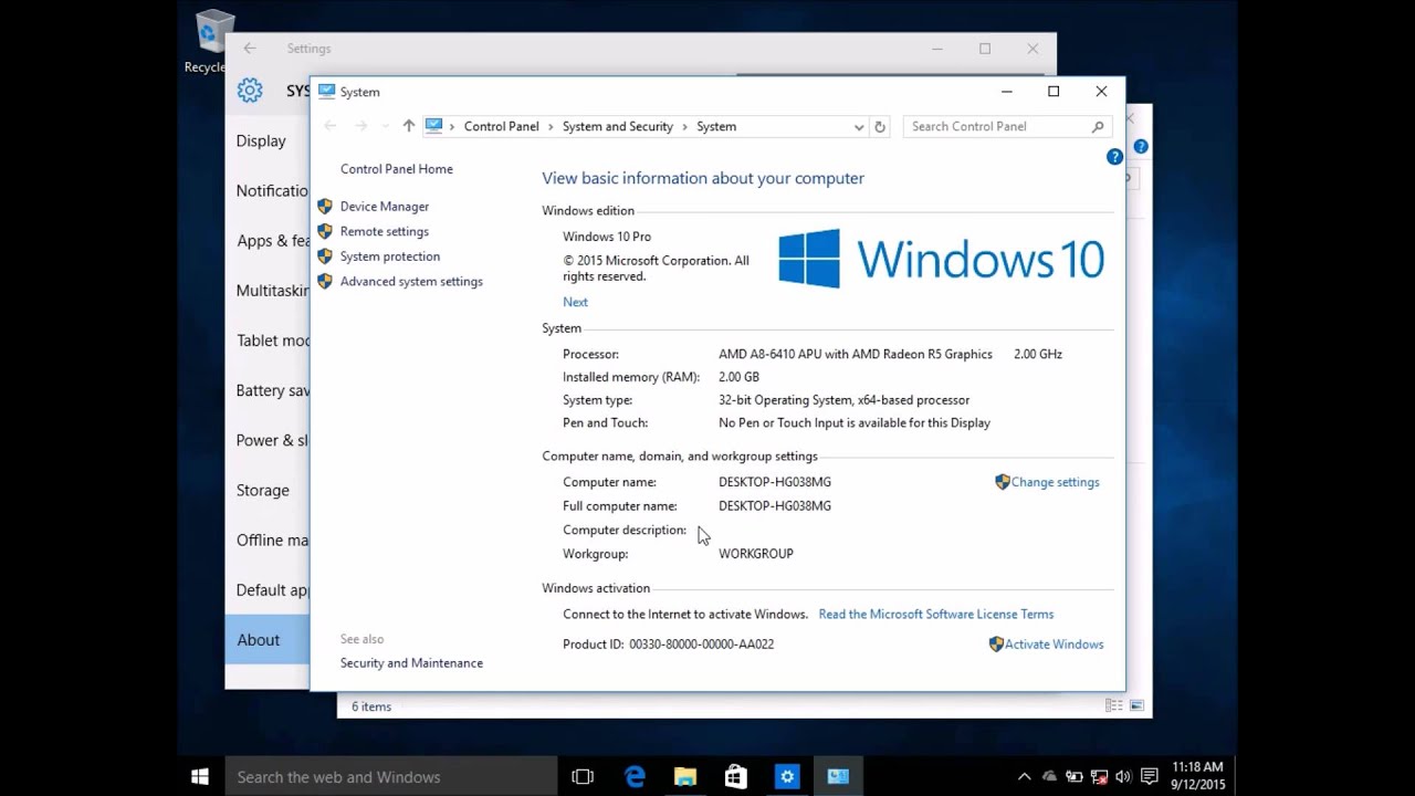 Windows 10 final version - preview installation and demo - YouTube