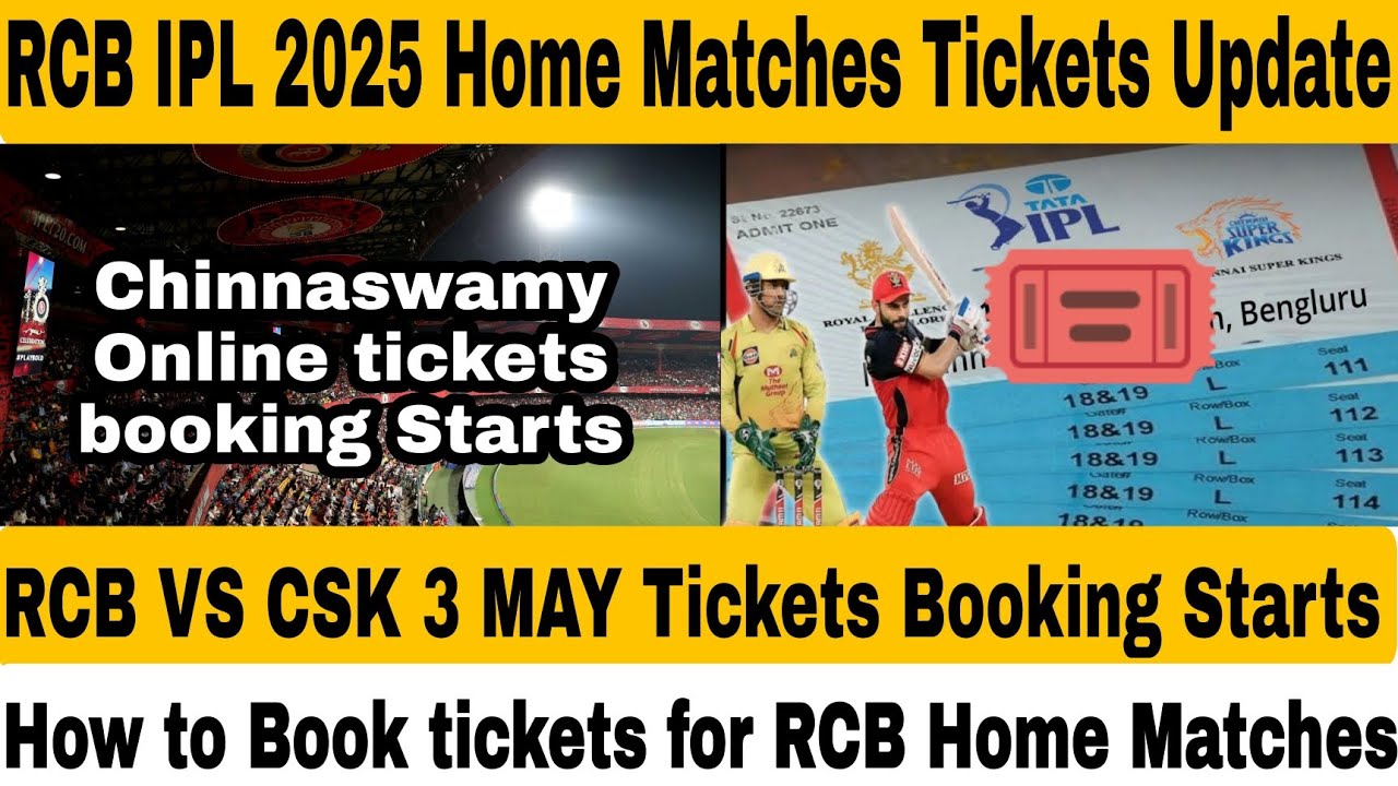 RCB IPL 2025 Home Matches Tickets Update | RCB VS CSK 3 May tickets ...