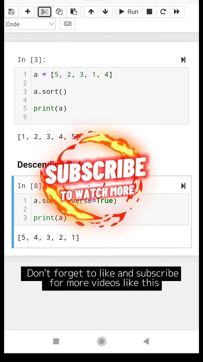 #1 Sorting How To | List Sort() Function | Python Tutorial For 