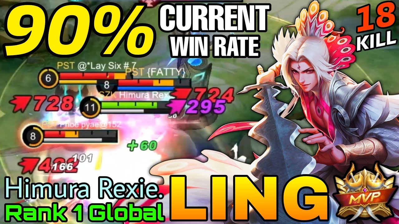 90% Current Win Rate Ling 18 Kills Gameplay! - Top 1 Global Ling by ...